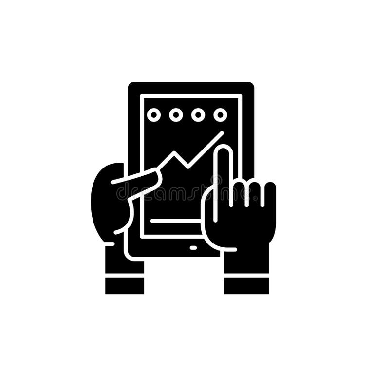 Progress in the Application Black Icon, Vector Sign on Isolated ...