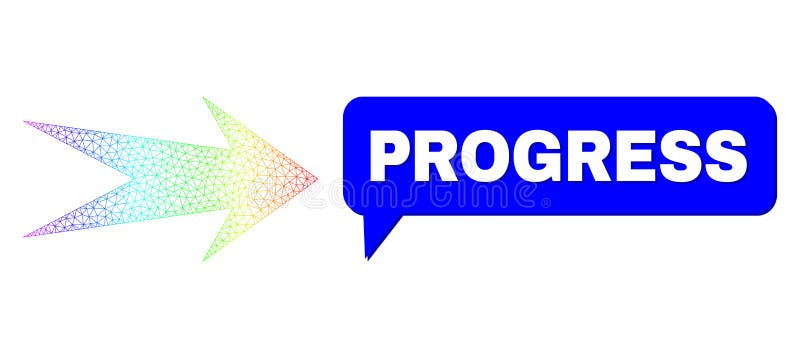 Spectral Network Gradient Arrow Right Icon and Progress Message Cloud ...