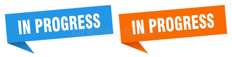 In Progress Banner Template. in Progress Ribbon Label Stock Vector ...