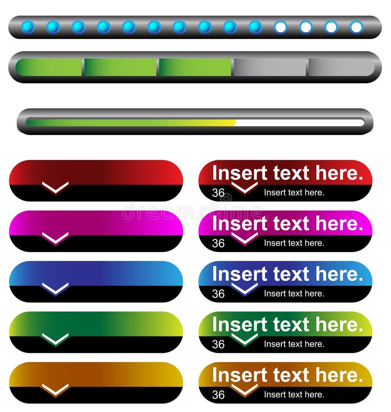 Progress Bar Banner Set stock vector. Illustration of website - 14267381