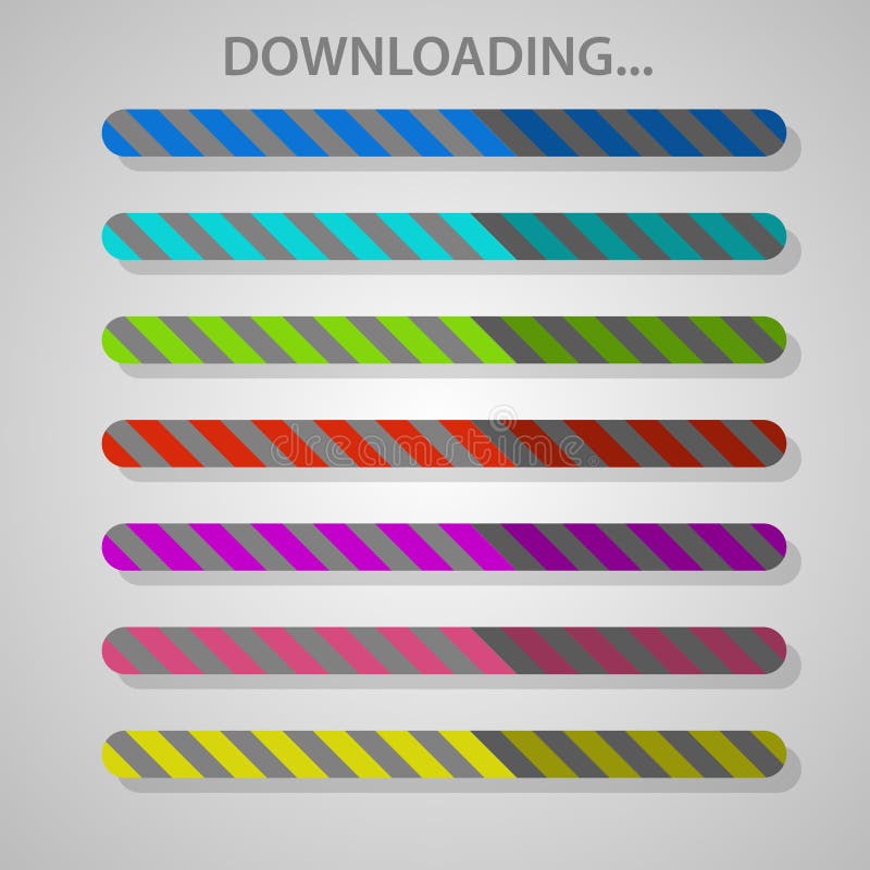 Green Striped Progress Bar Set Stock Illustrations – 16 Green Striped ...