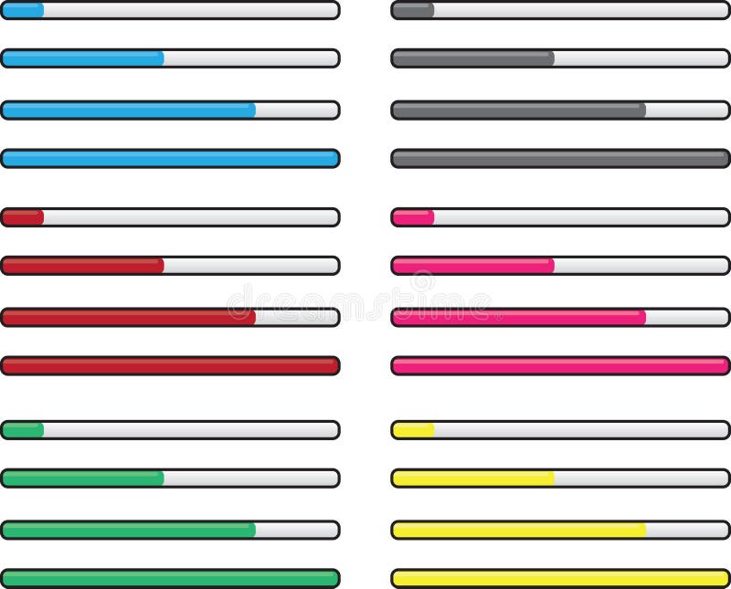 Progress Bar Colors stock vector. Illustration of website - 33728380