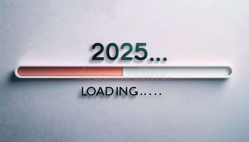 Progress Bar Concept with Loading Text for 2025 Featuring a Sleek ...