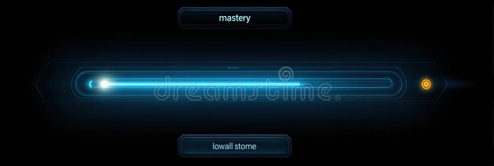 Progress Bar Demonstrating Mastery Level in a Gaming Interface at Night ...