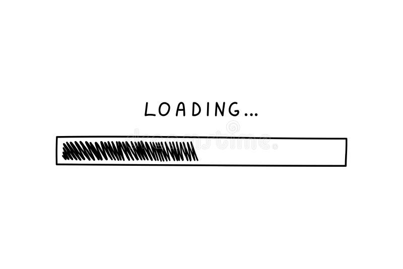 Progress Bar in Doodle Style, Vector Illustration. Hand Drawn Loading ...