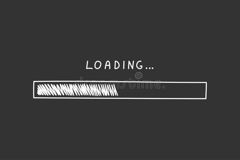 Progress Bar in Doodle Style, Vector Illustration. Hand Drawn Loading ...