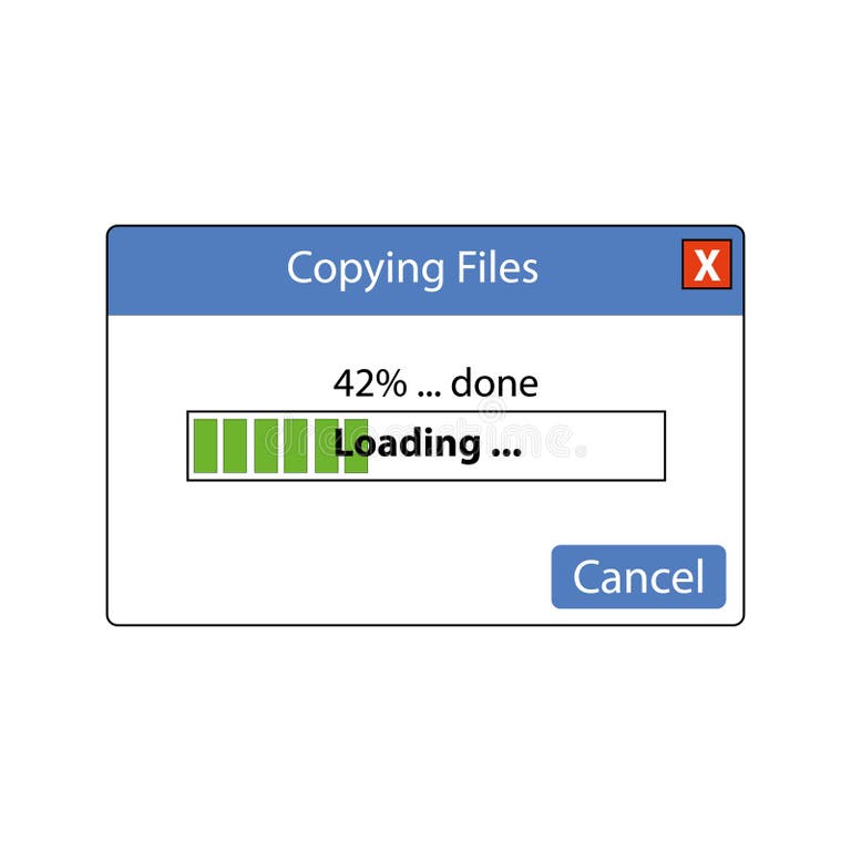 Progress Bar of File Copying Template. Vector Illustration Stock ...