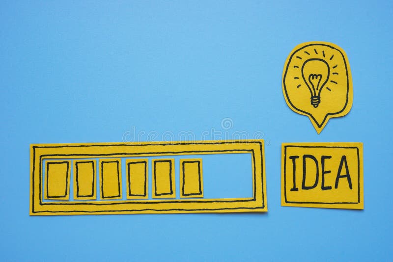 Progress Bar of Idea and Bulb. Creativity Development and Innovation ...
