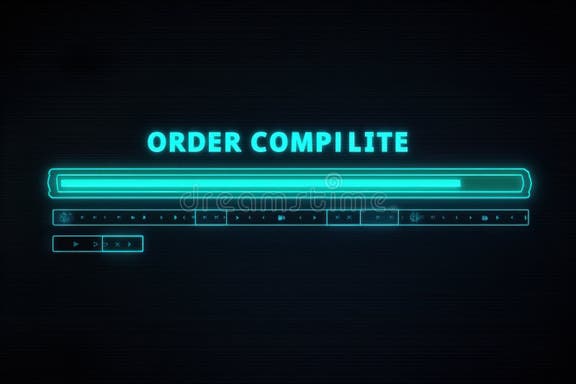 Progress Bar Indicating Order Completion with Glowing Animation Effect ...