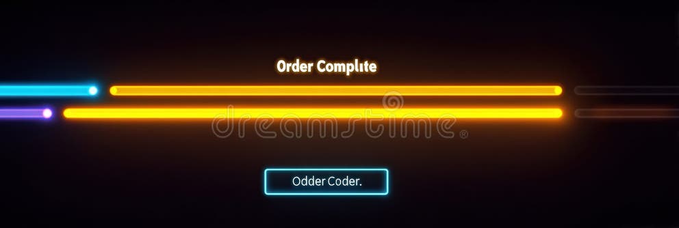 Progress Bar Indicating Order Completion with Glowing Animation Effects ...