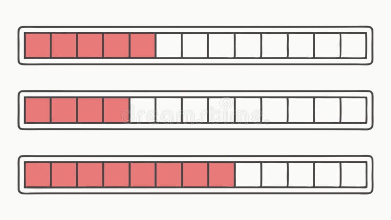 Progress Bar Indicator Loading And Completion Stages Vector Design