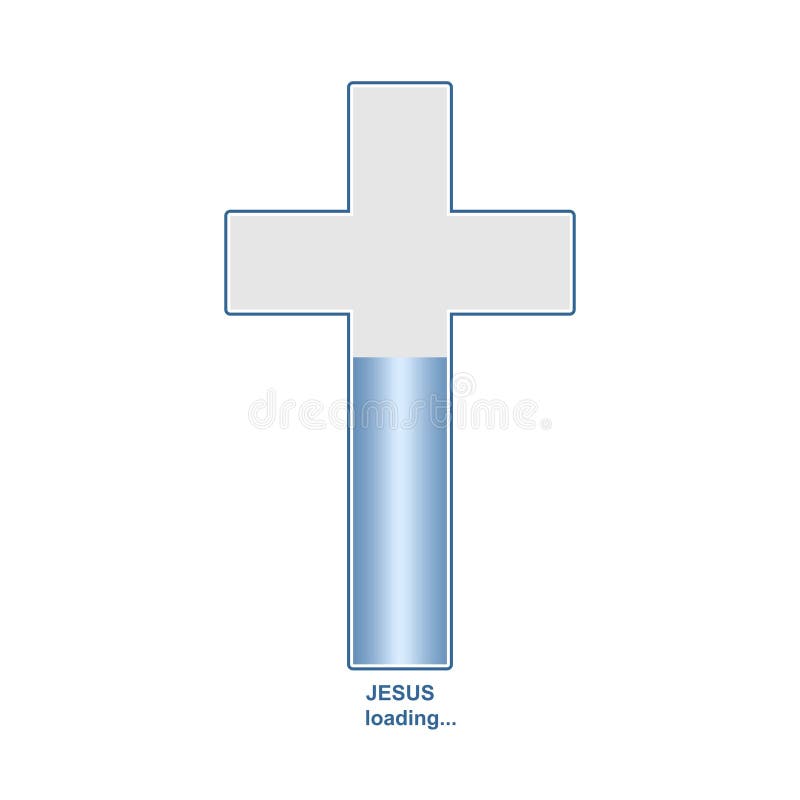 Progress Bar or Loading Bar within Christian Cross. Jesus Loading Text ...