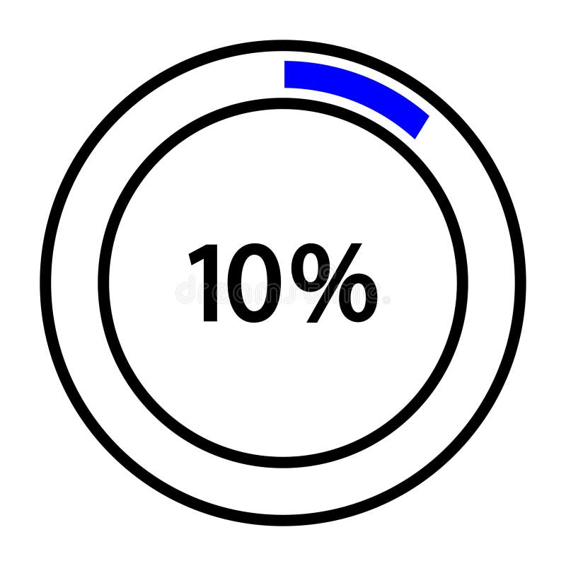 Progress Bar and Loading Icons 10 Percent Stock Vector - Illustration ...