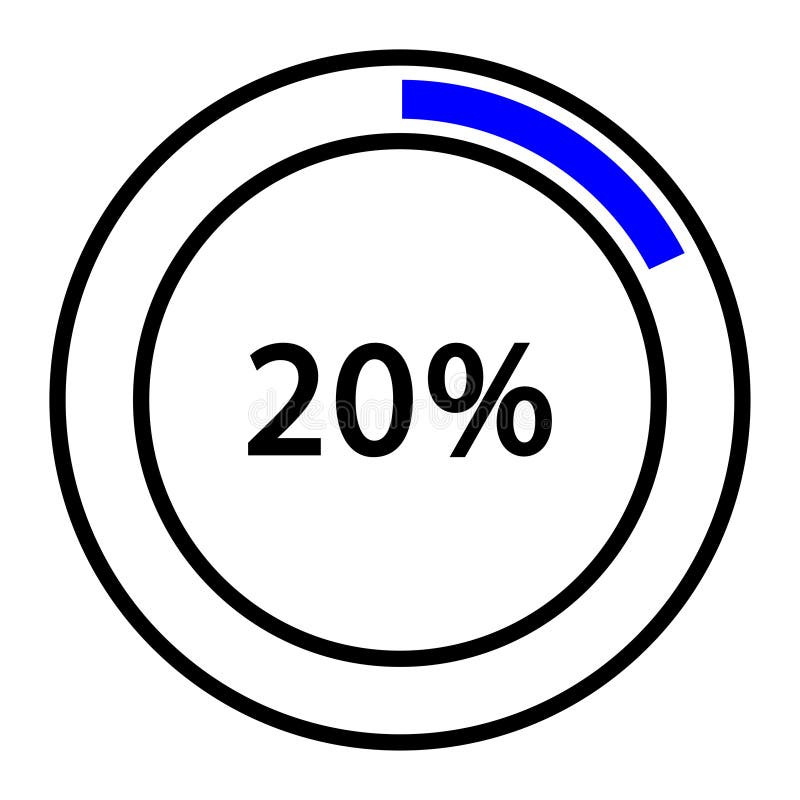 Progress Bar and Loading Icons 20 Percent Stock Vector - Illustration ...
