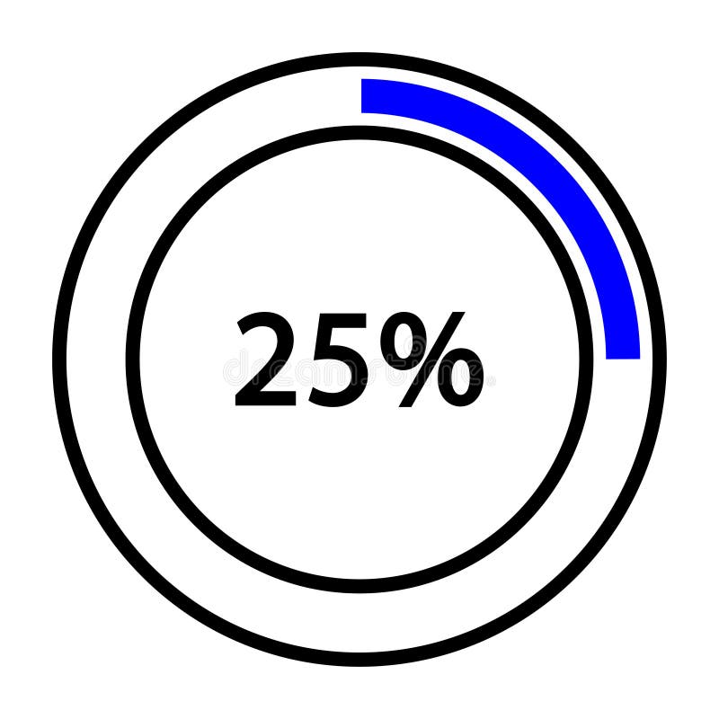 Progress Bar and Loading Icons 25 Percent Stock Vector - Illustration ...