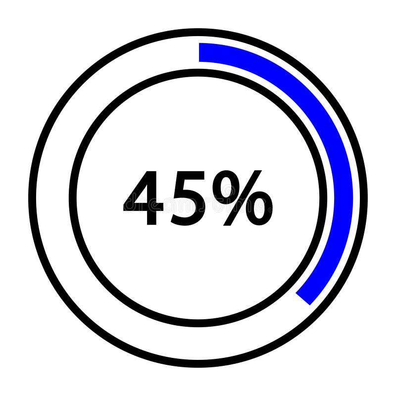 Progress Bar and Loading Icons 45 Percent Stock Vector - Illustration ...