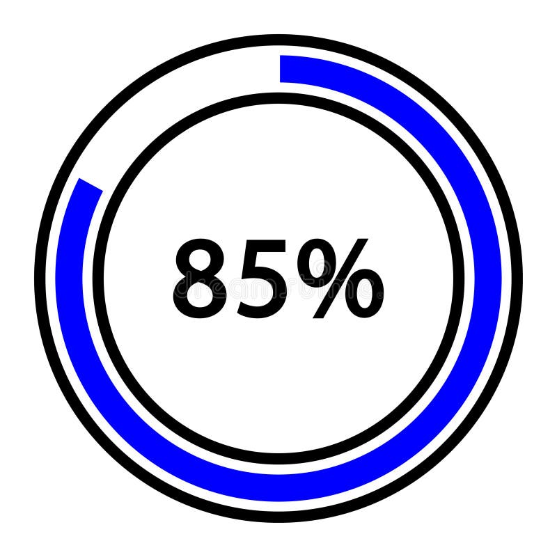 Progress Bar and Loading Icons 85 Percent Stock Vector - Illustration ...