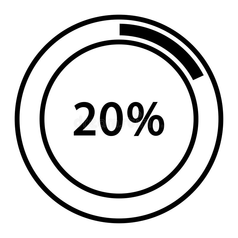 Progress Bar and Loading Icons 20 Percent Stock Vector - Illustration ...