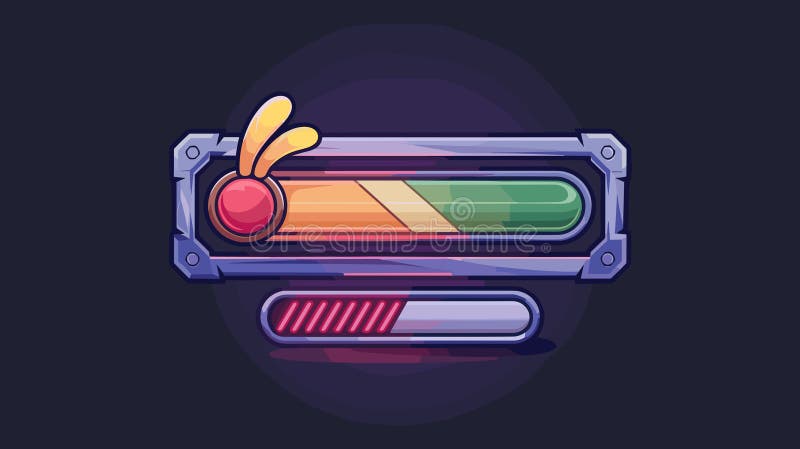 Progress Bar Loading Steps with Flourish Decorated Metal Frame with Red ...