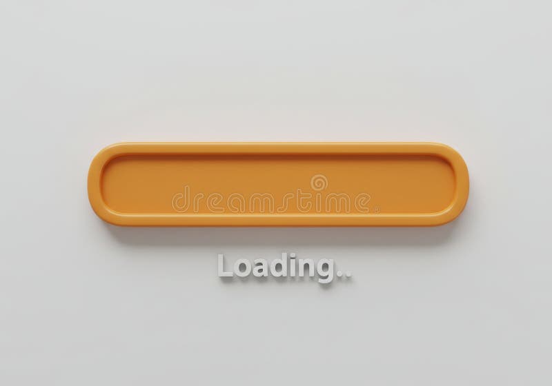 Progress Bar Loading on White Background Orange Render Stock ...