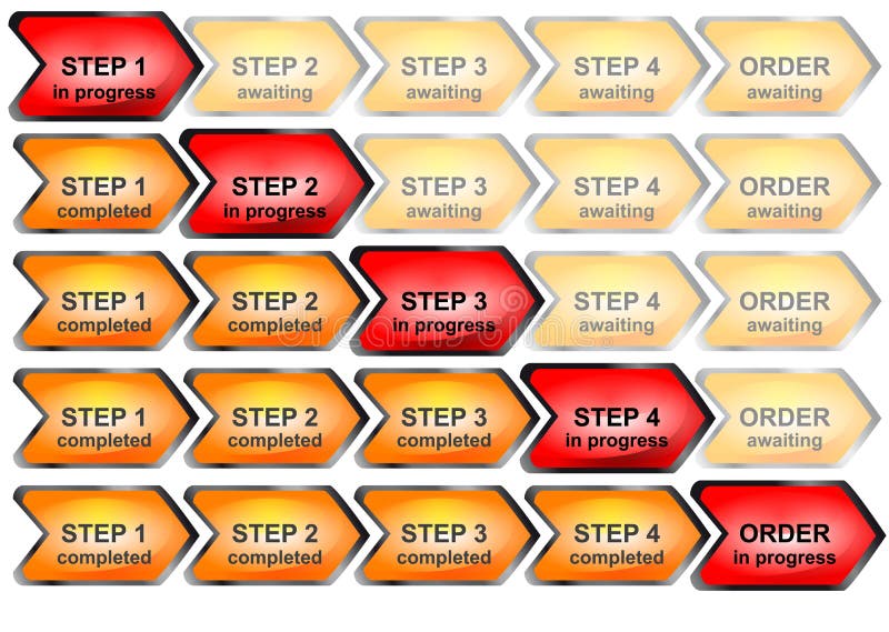 Progress Bar for Order Process Stock Vector - Illustration of modern ...