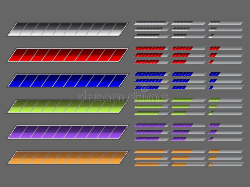 Progress bar pack stock vector. Illustration of color - 59532791