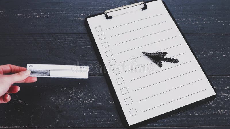 Progress Bar Placed Next To To Do List with Cursor Icon and Tick Boxes ...