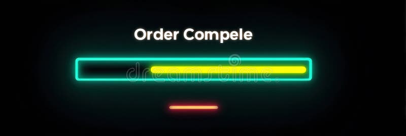Progress Bar Showing Order Completion Status with Glowing Animation in ...