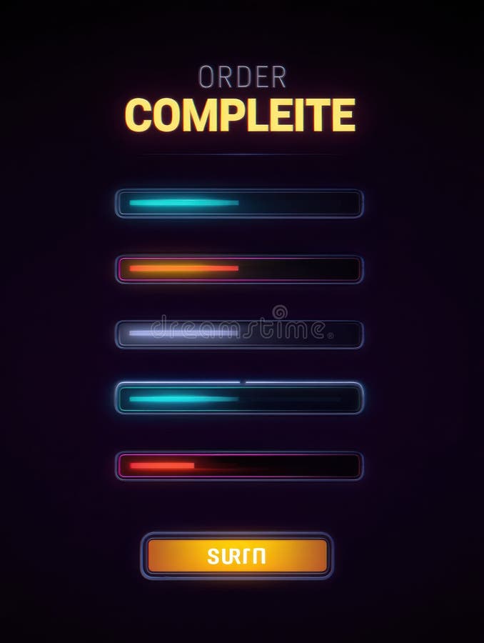 Progress Bar Shows Order Complete in a Vibrant Animation Style with ...
