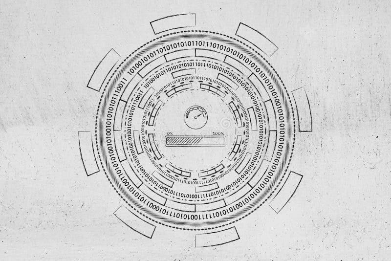 Progress Bar with Speedometer Surrounded by Abstract Technology Stock ...