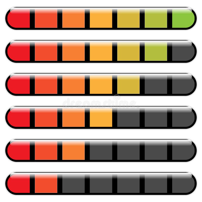 Progress Bar. Steps, Phases, Level Indicator. Yardstick Meter Stock ...