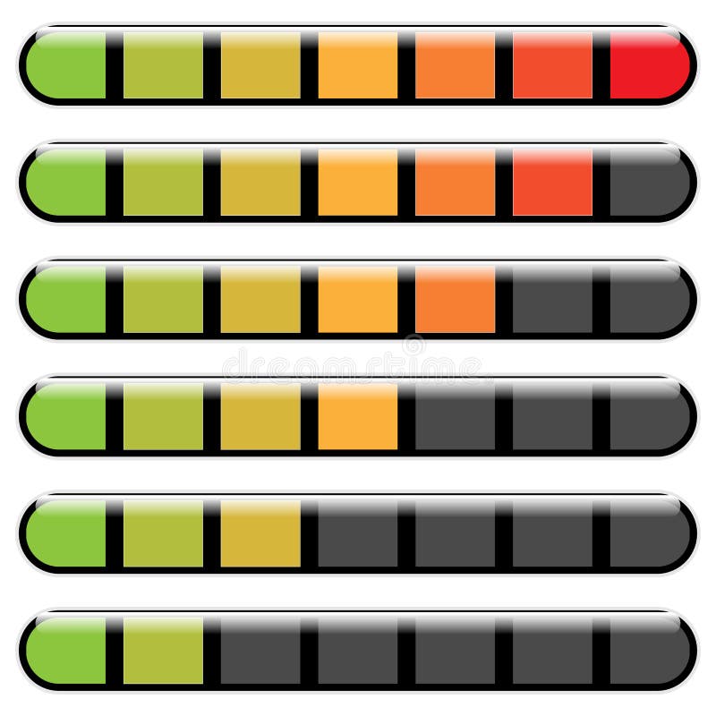 Progress Bar. Steps, Phases, Level Indicator. Yardstick Meter Stock ...