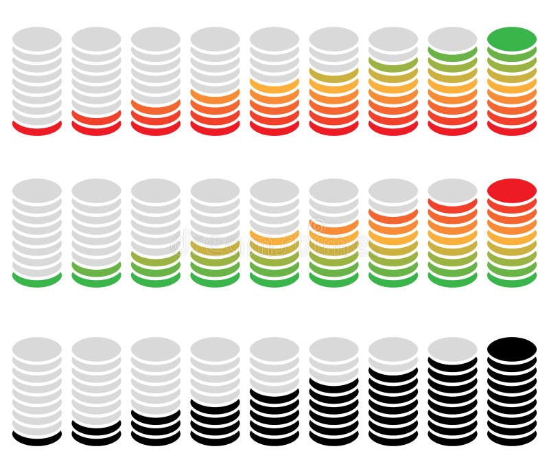 Progress Bar. Steps, Phases, Level Indicator. Yardstick Meter Stock ...