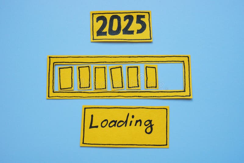 A Progress Bar with the Word Loading and the Year 2025. Stock Photo ...