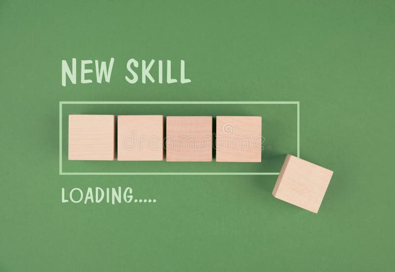 Progress Bar with the Words New Skill Loading, Education Concept ...
