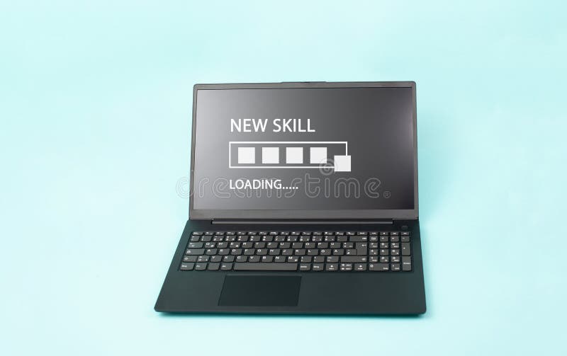 Progress Bar with the Words New Skill Loading, Education Concept ...
