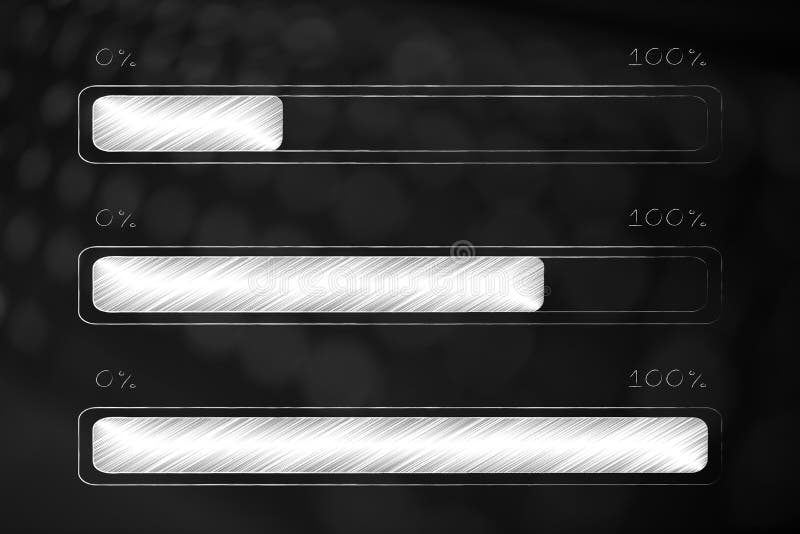 Progress Bars at Different Stages of Completion Stock Illustration ...