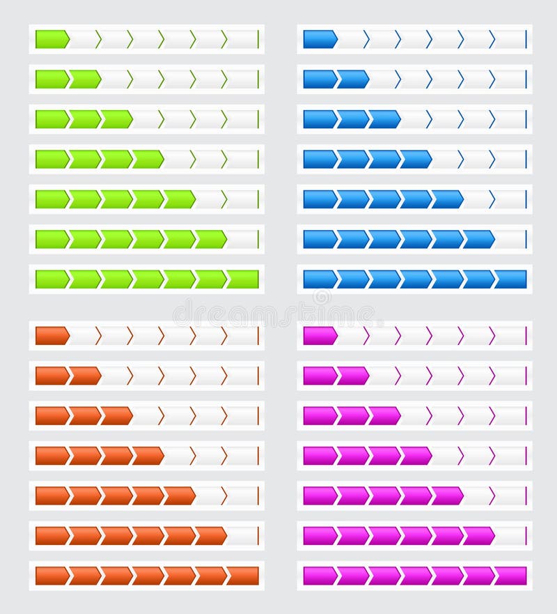 Progress Bars in Four Colors for Websites Stock Vector - Illustration ...