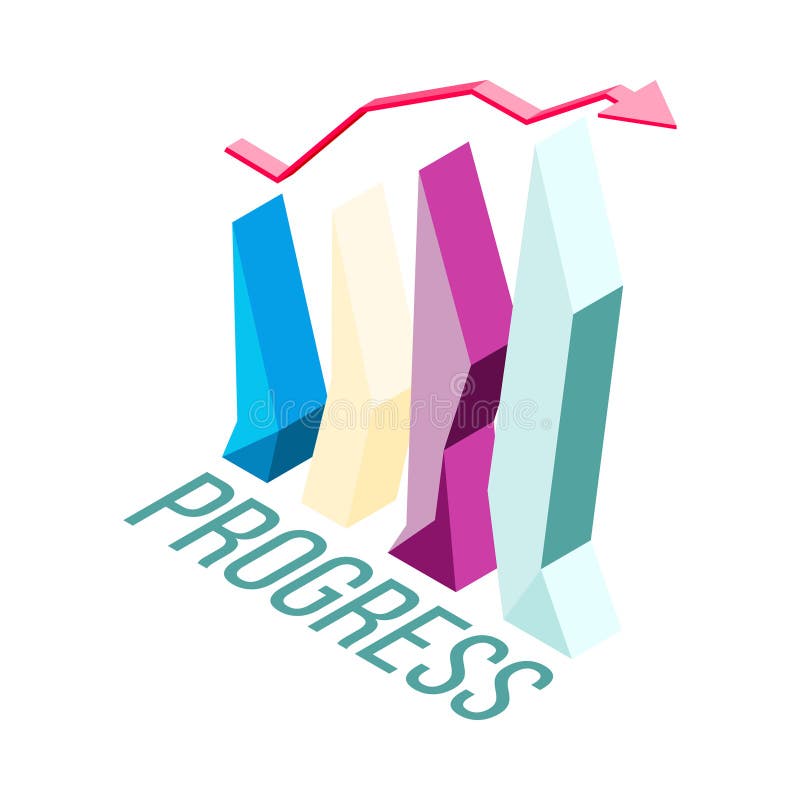 Progress Bars Isometric Composition Stock Vector - Illustration of ...
