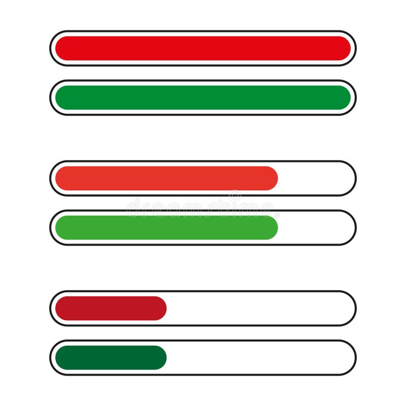 Progress Bars. Red and Green Sliders. Loading Vector Elements. Minimal ...