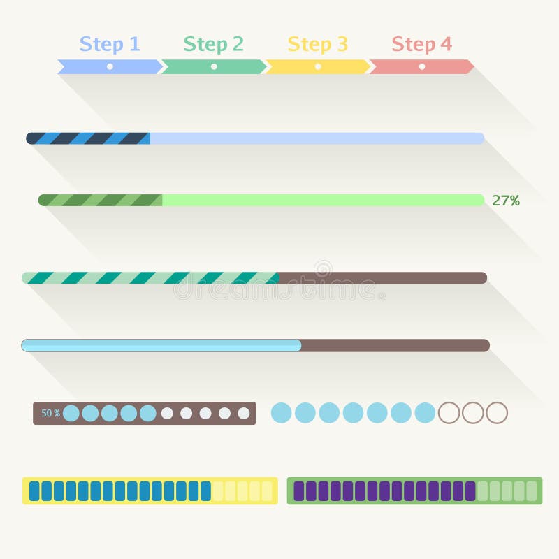 Progress Bars Vector stock vector. Illustration of growth - 77349124