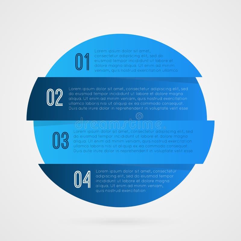 Four-step Infographics are Curved with Text Inside Stock Illustration ...