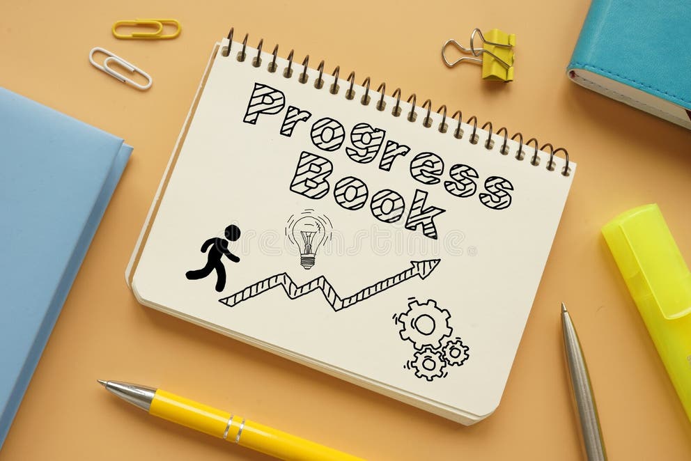 Progress Book is Shown on the Business Photo Using the Text Stock Photo ...