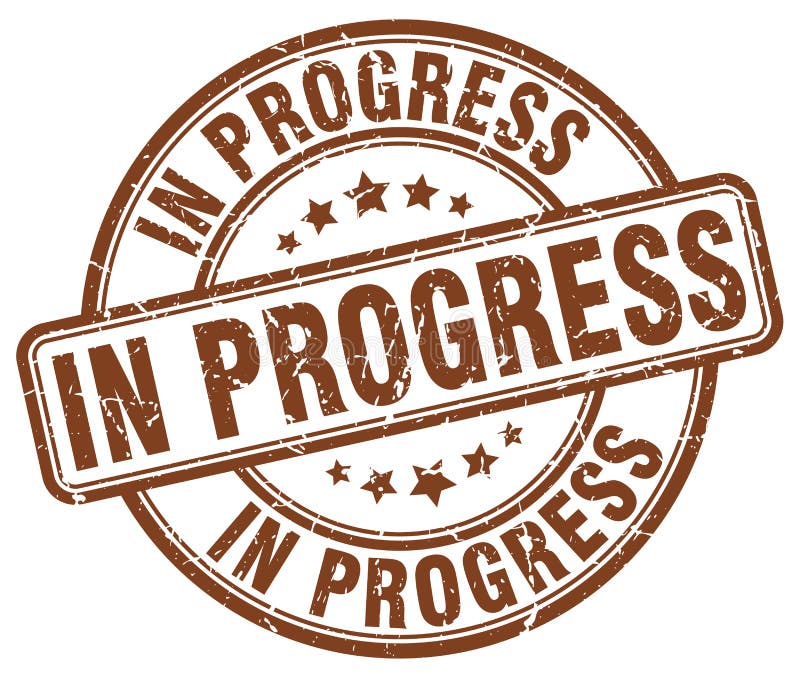 In progress brown stamp stock vector. Illustration of rubber - 119484663