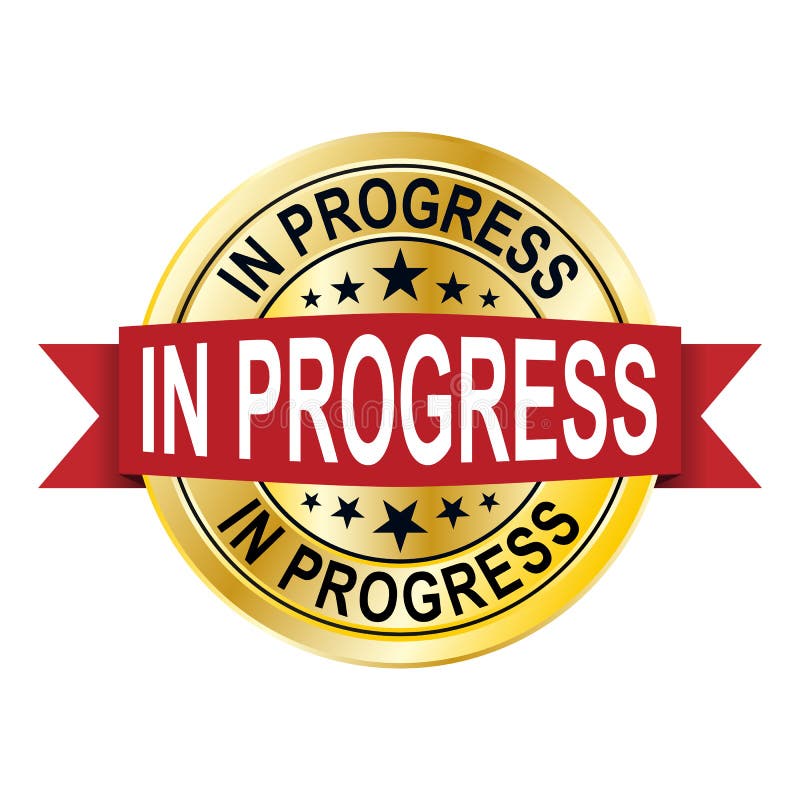 In Progress Business Graph Icon on Black with Gold Button. Vector ...