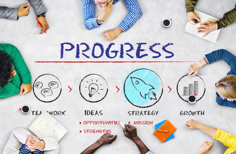 Progress Business Plan Growth Strategy Concept Stock Image - Image of ...