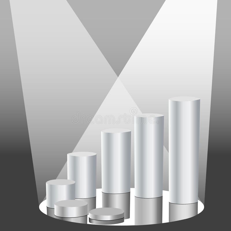 Progress Chart Graph in Bright Spotlight Stock Vector - Illustration of ...