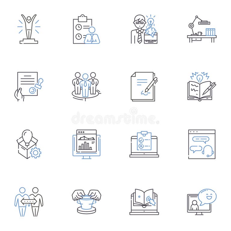Progress Check-in Line Icons Collection. Accountability, Goals, Milests ...