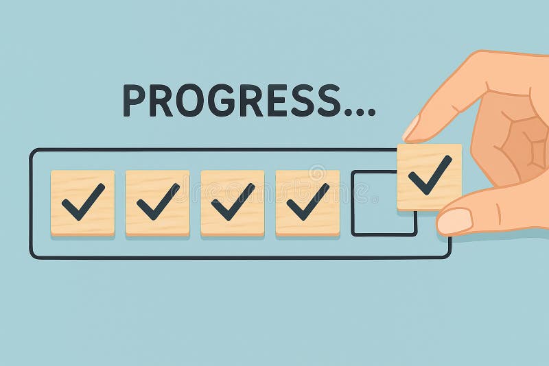 Progress Checklist Task Management Project Workflow Illustration ...