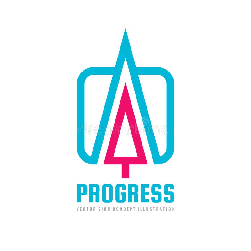 Progress - Concept Logo Template Vector Illustration. Abstract Arrow ...